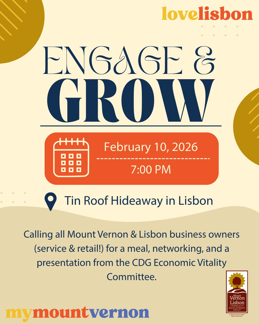 Engage & Grow: CDG 2026 Kickoff - Visit Mount Vernon-Lisbon